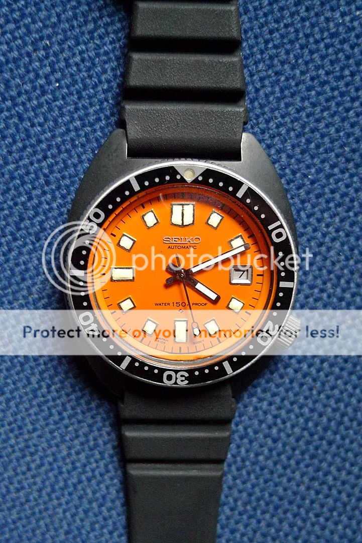FSOT: Seiko 6105-8000 mod. redialed orange $350 OBRO | The Watch Site